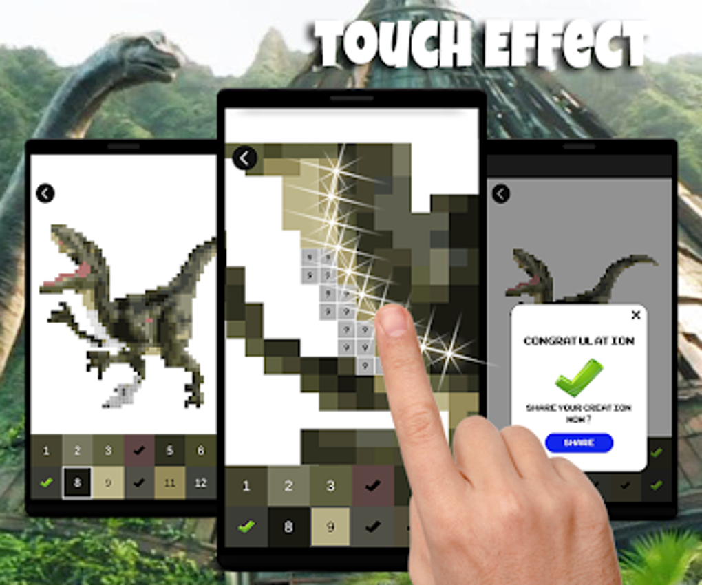 Dinosaur Color By Number Jurassic Pixel Art für Android - Download