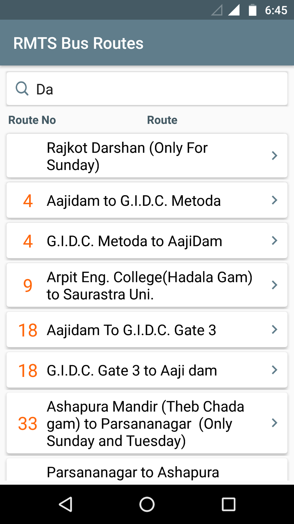 RMTS BRTS Time Table APK for Android - Download