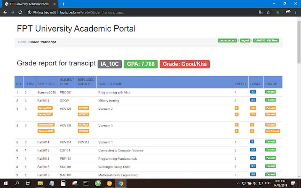FPT University Mark Manager for Google Chrome - Extension Download