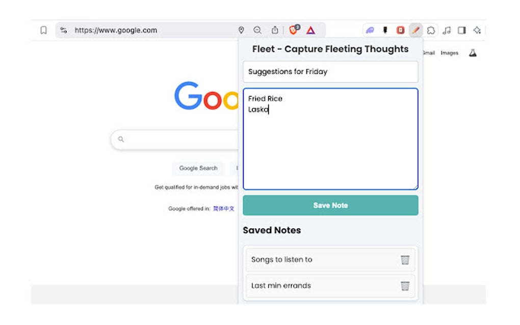 Fleet für Google Chrome - Erweiterung Download