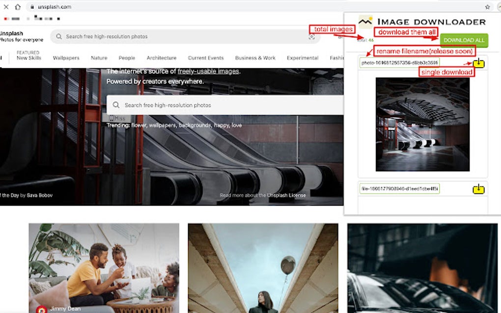 Image downloader para Google Chrome - Extensión Descargar