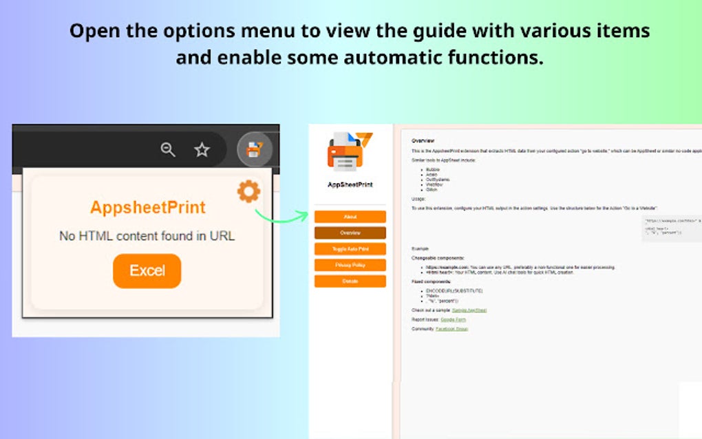 Appsheet X สำหรับ Google Chrome - ส่วนขยาย ดาวน์โหลด