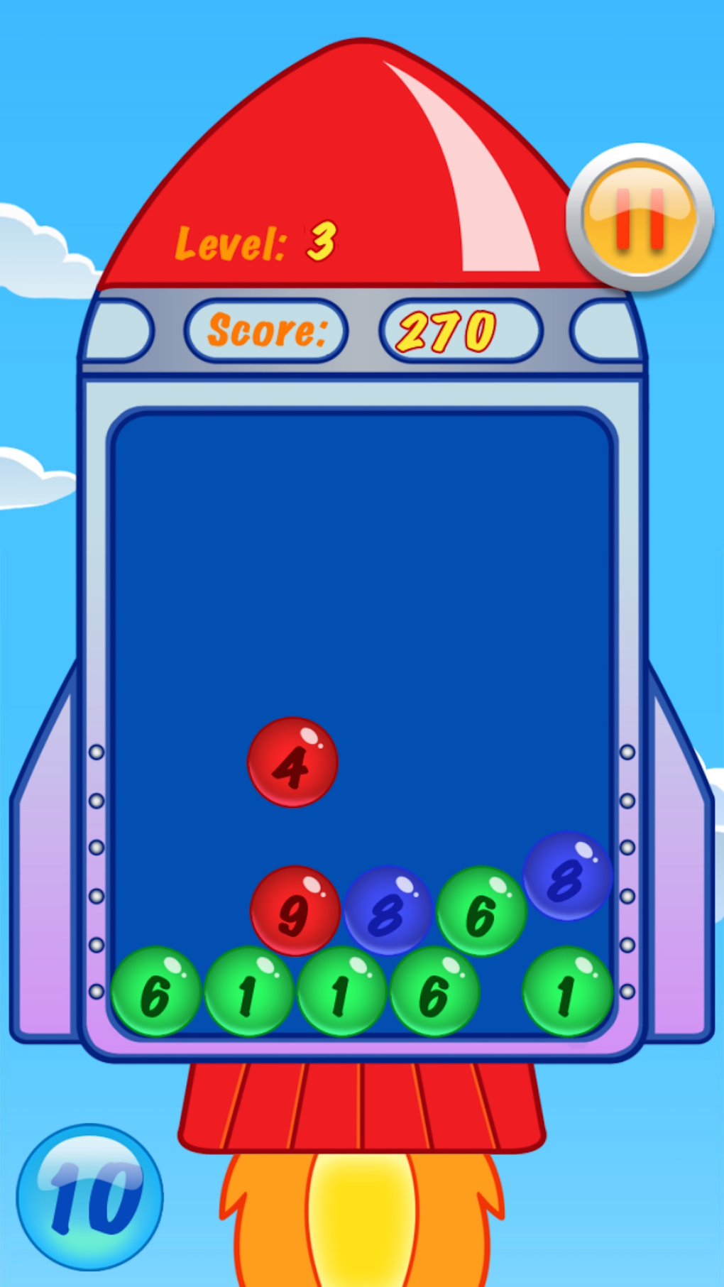 Math Number Bubble Rocket Game for iPhone - Download