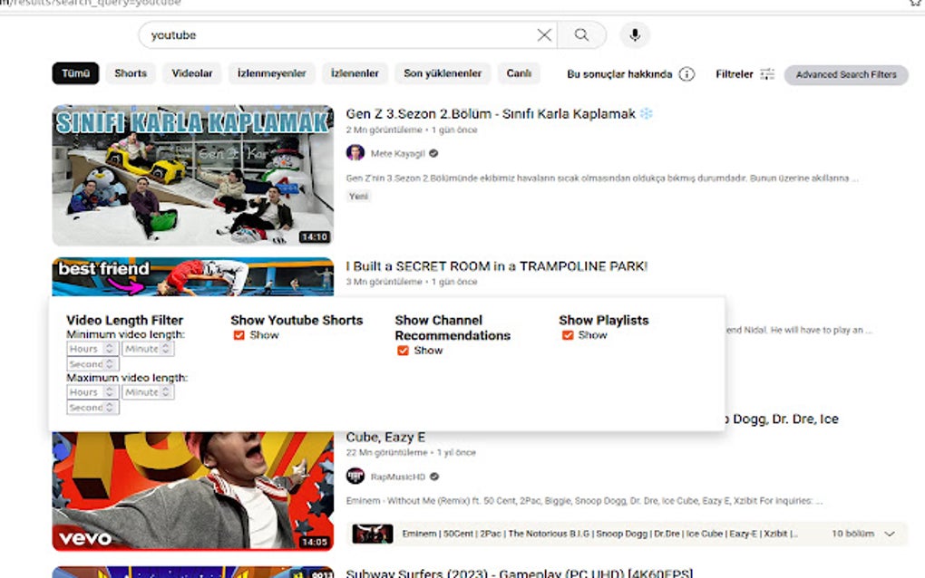Youtube Filter para Google Chrome - Extensión Descargar