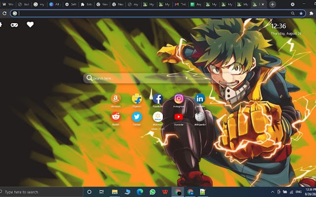My Hero Academia Deku Wallpaper New Tab Theme для Google Chrome ...