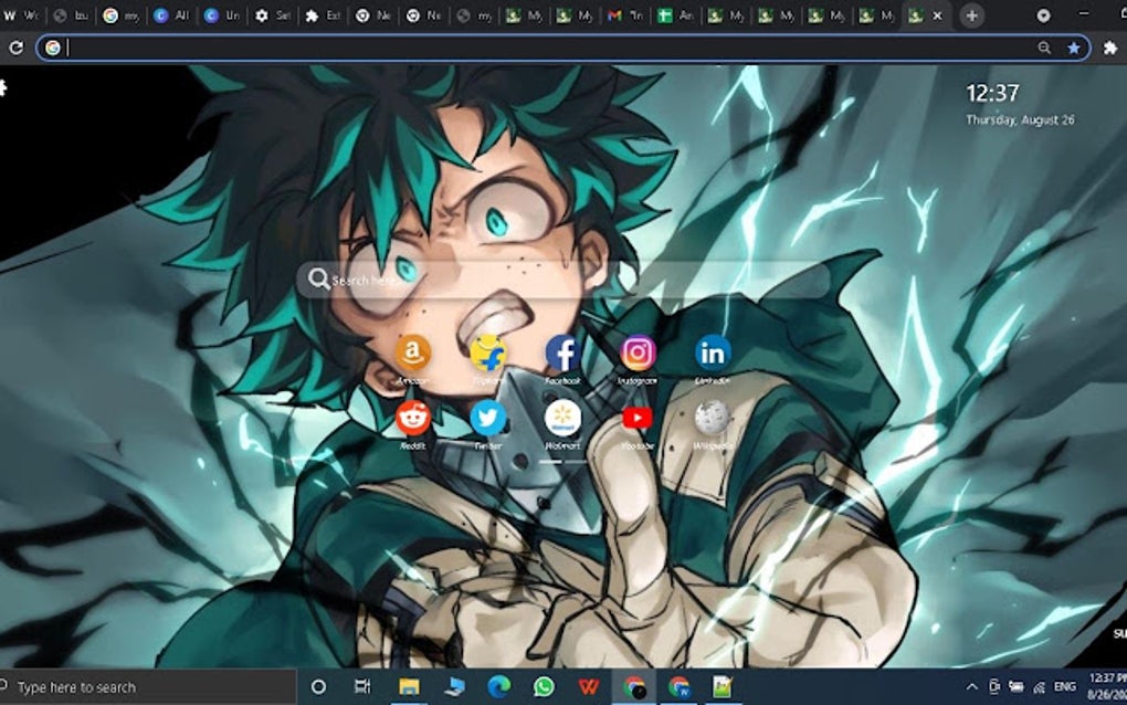 My Hero Academia Deku Wallpaper New Tab Theme for Google Chrome - Extension Download