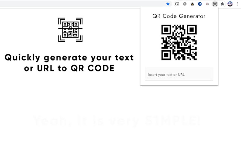 QR Code Generator Google Chrome için - Eklenti İndir