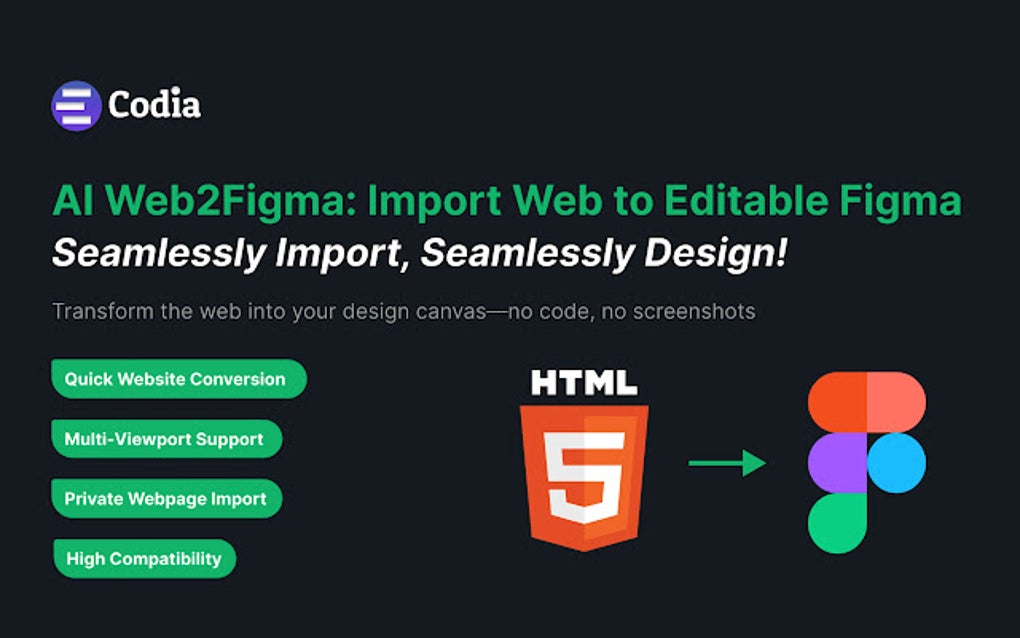 Codia AI Web2Figma: Import Web to Editable Figma สำหรับ Google Chrome - ส่วนขยาย ดาวน์โหลด