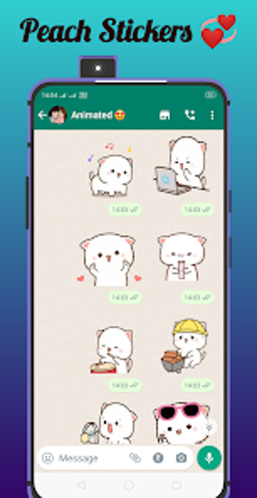 Peach Goma - Animated Stickers pour Android - Télécharger