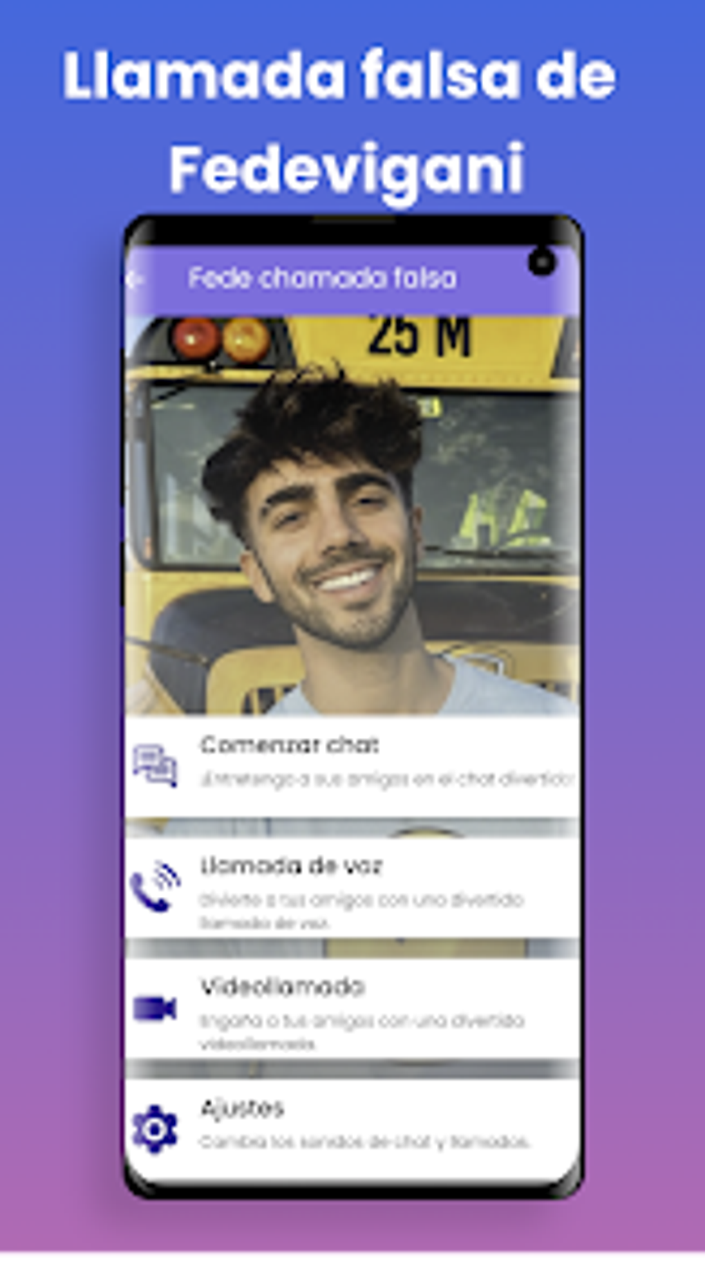 Fede Vigevani Fake Video Call for Android - Download