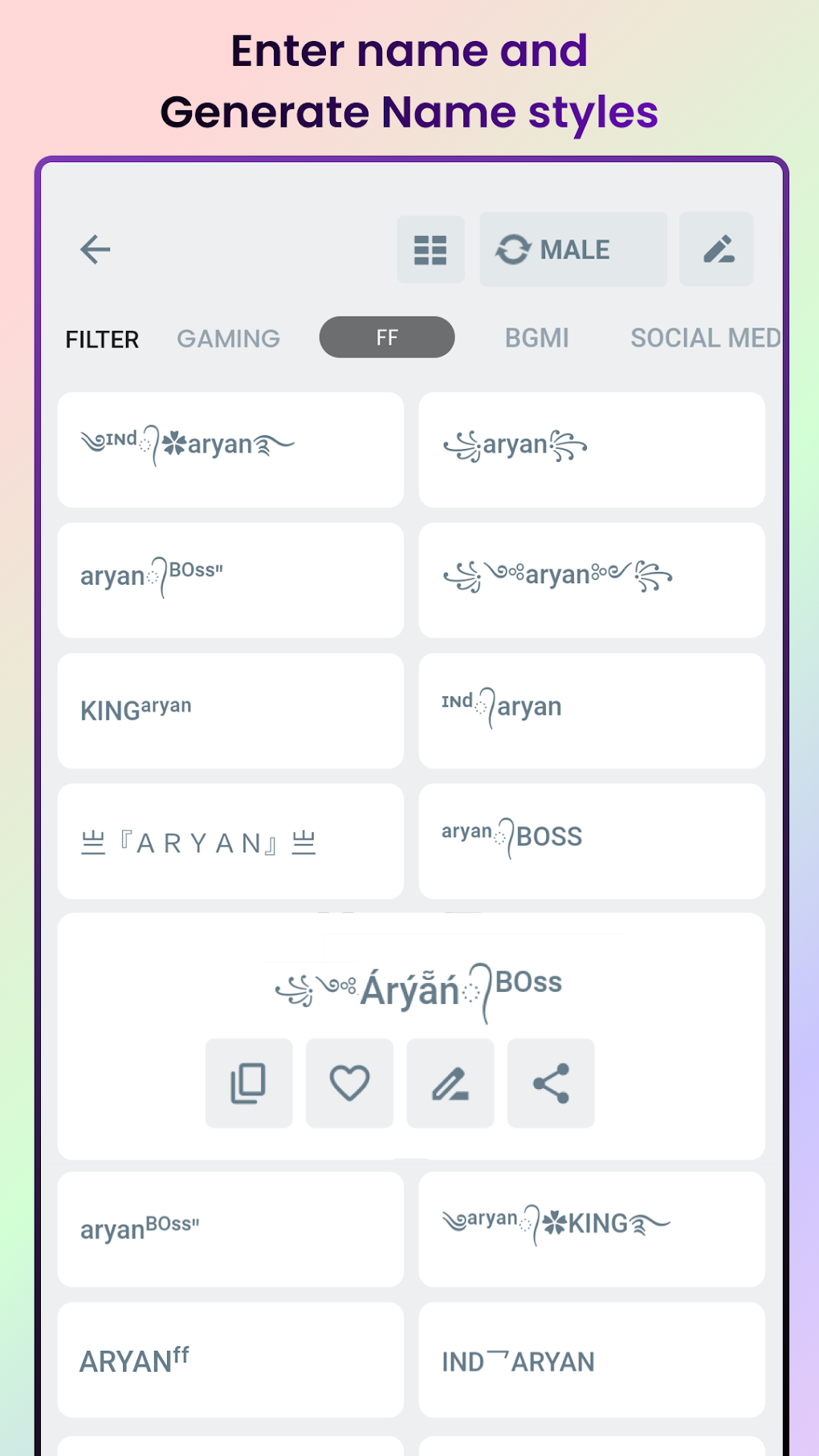 Android I in Name Style Nickname Generator ndir