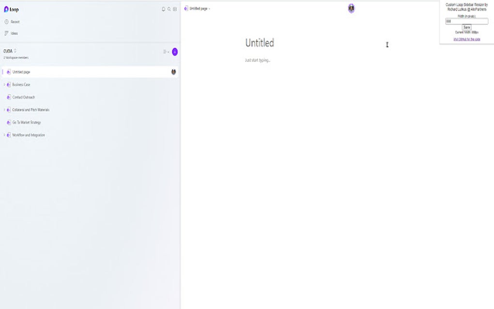 Custom Microsoft Loop Sidebar Width for Google Chrome - Extension Download Custom Microsoft Loop Sidebar Width for Google Chrome - Extension Download