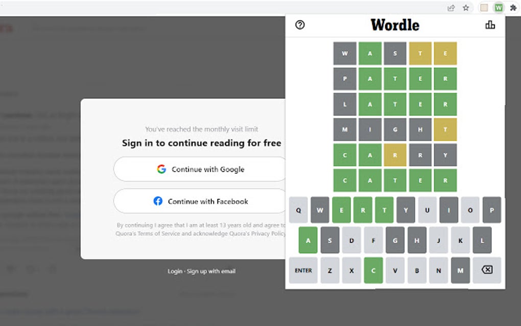 Wordle pour Google Chrome - Extension Télécharger