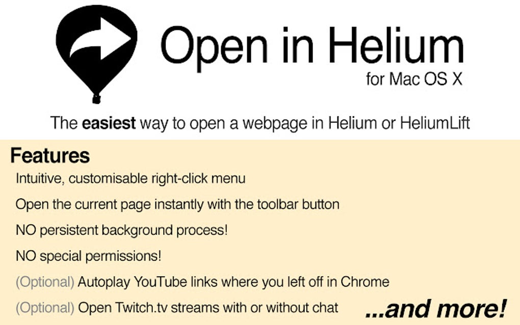 Open in Helium para Google Chrome - Extensión Descargar