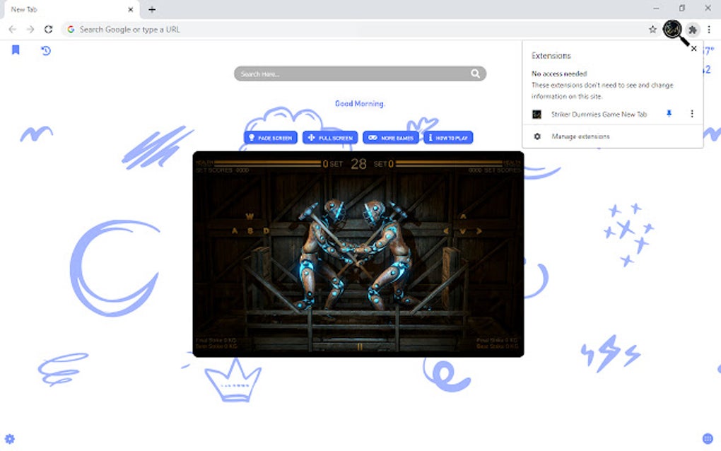 Striker Dummies Game New Tab for Google Chrome - Extension Download