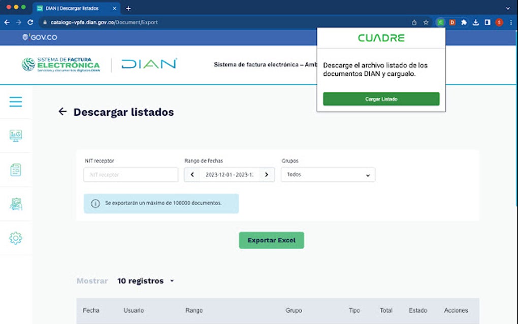 Cuadre.io - DIAN XML Downloader for Google Chrome - Extension Download