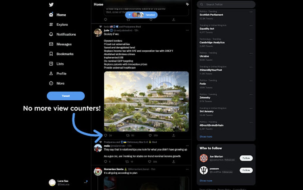 Remove Twitter View Count for Google Chrome - Extension Download