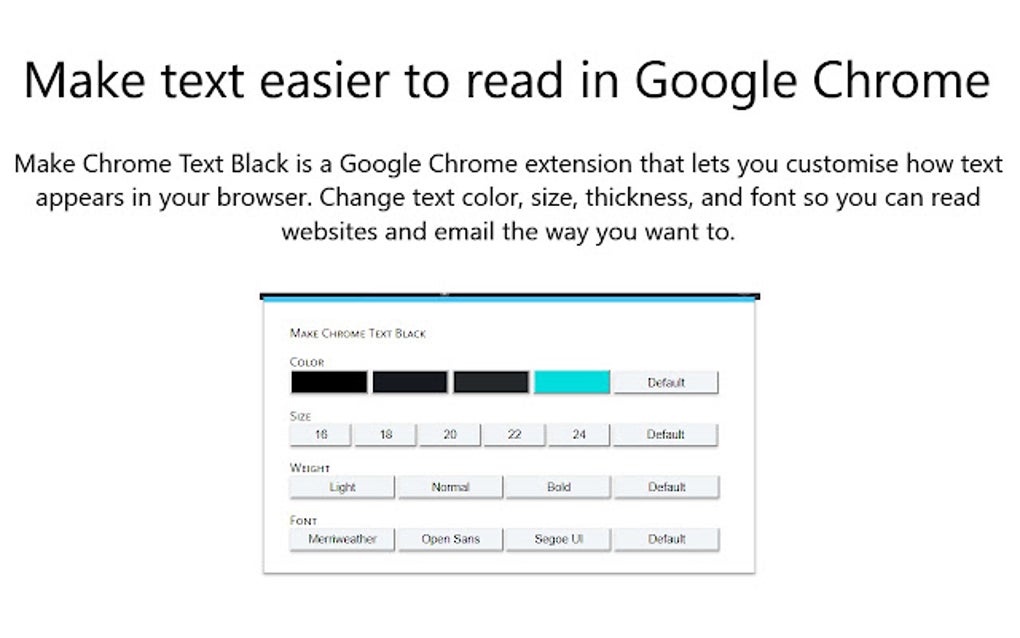 Make Chrome Text Black Google Chrome 용 - 확장 프로그램 다운로드