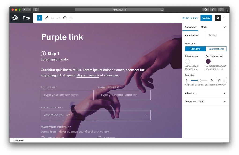 Formality per WordPress - Download
