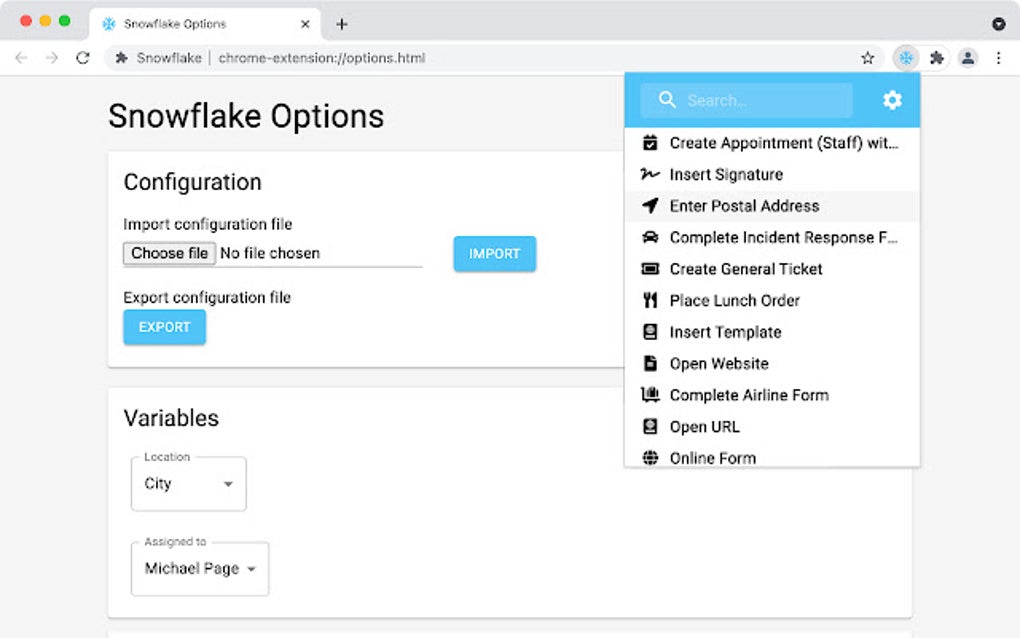 Snowflake para Google Chrome - Extensión Descargar