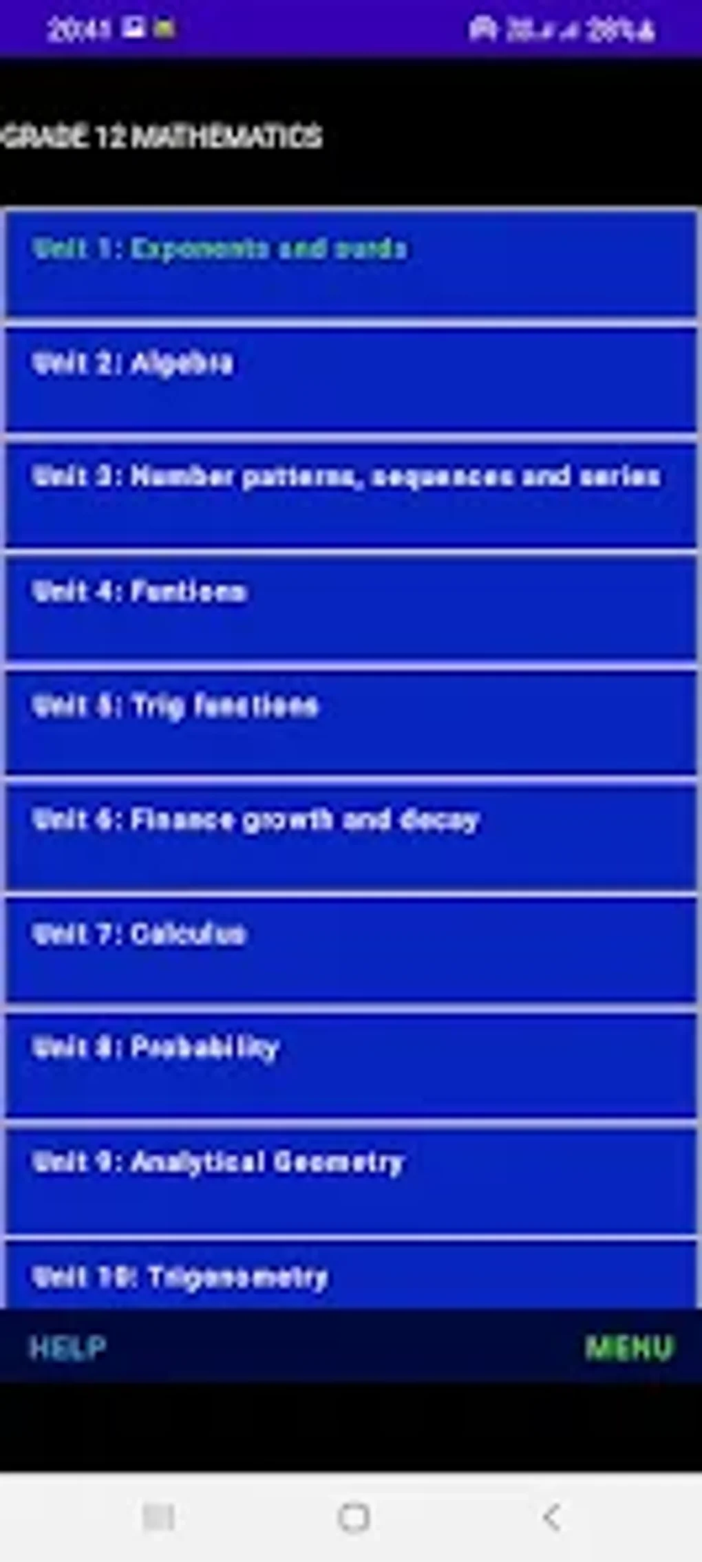 Grade 12 Mathematics for Android - Download