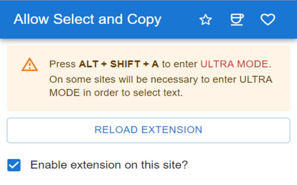 Allow Select and Copy for Google Chrome - Extension Download