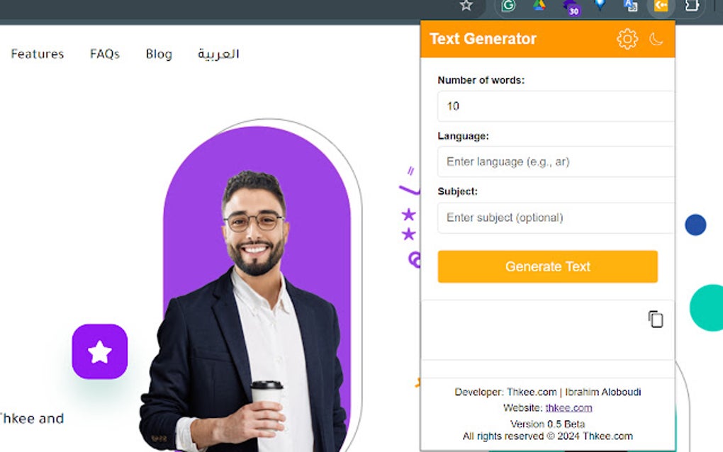 Text Generator for Google Chrome - Extension Download