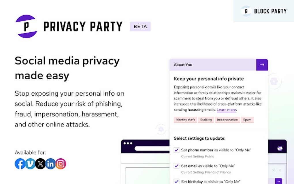 Privacy Party for Google Chrome - Extension Download