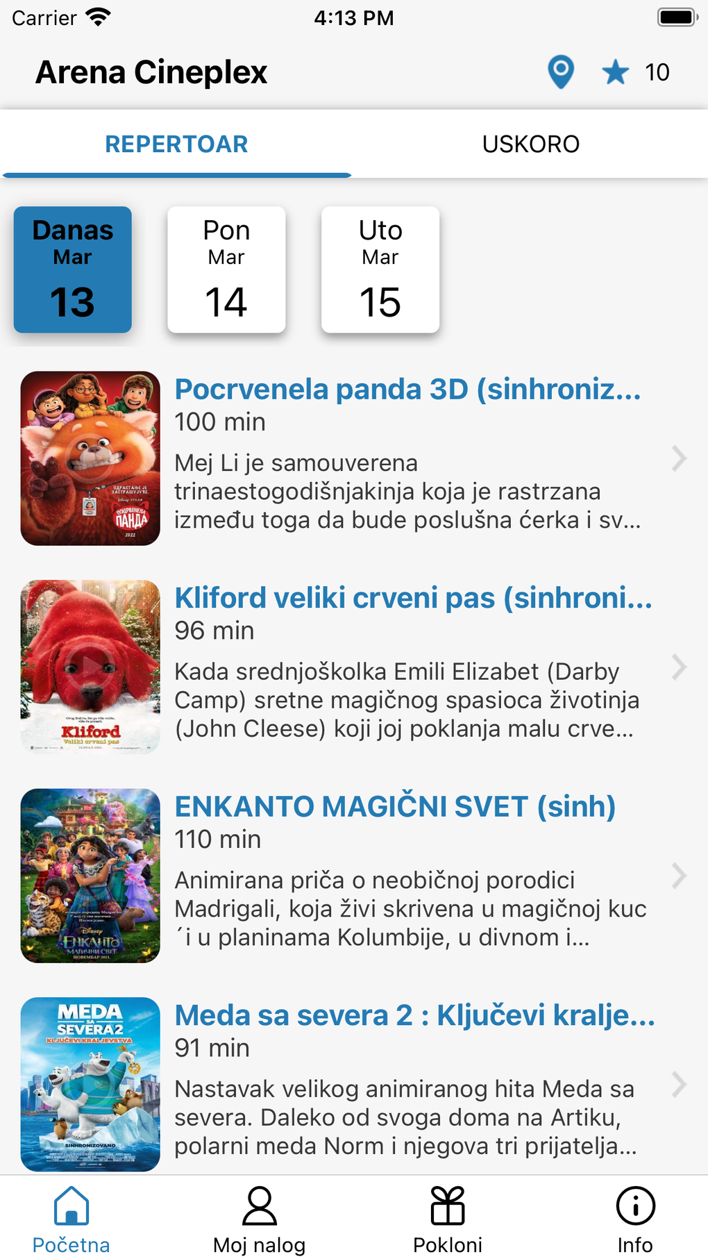 ArenaCineplex para iPhone - Descargar
