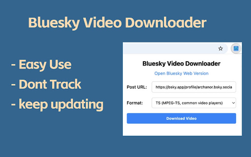Bluesky Video Downloader สำหรับ Google Chrome - ส่วนขยาย ดาวน์โหลด