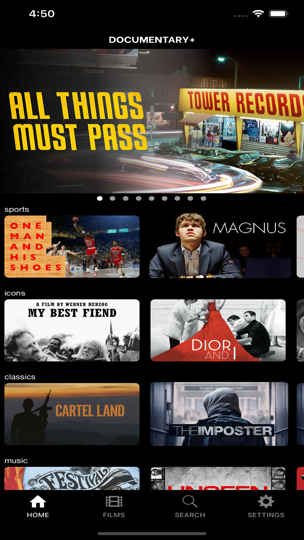 DOCUMENTARY Streaming App para iPhone - Descargar