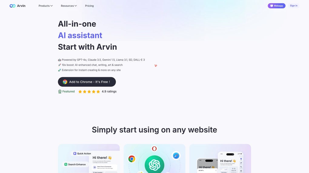 Arvin for AI text & writing: review, features & use cases