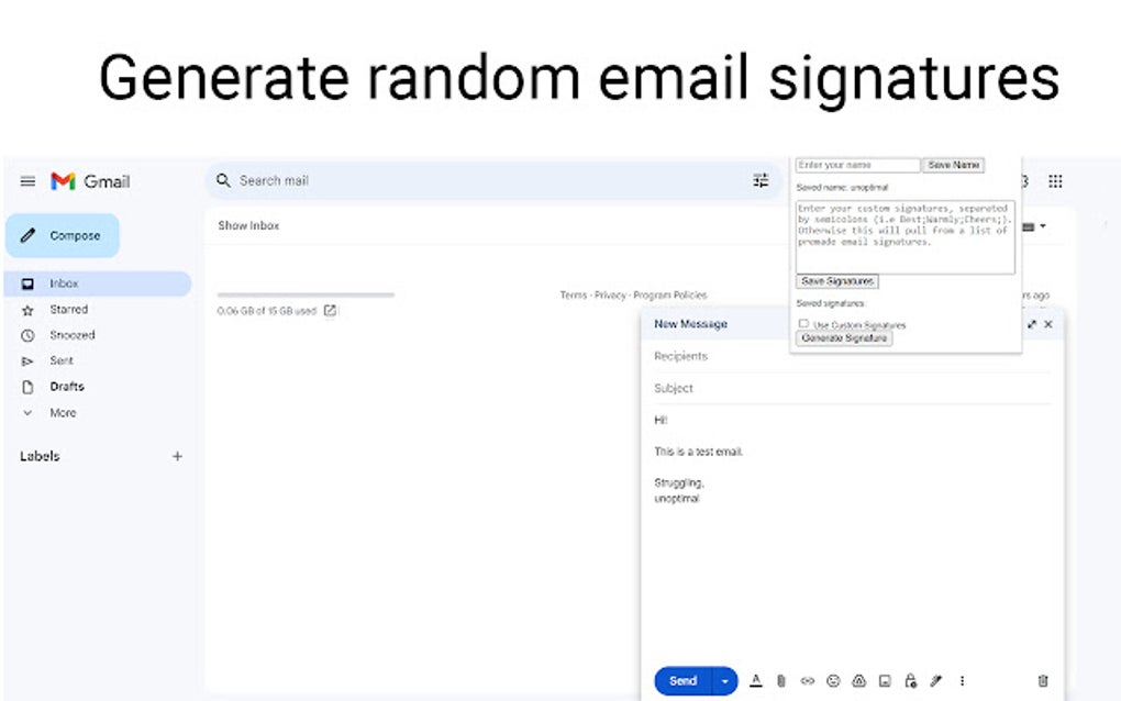 Experimental Email Signatures para Google Chrome - Extensión Descargar