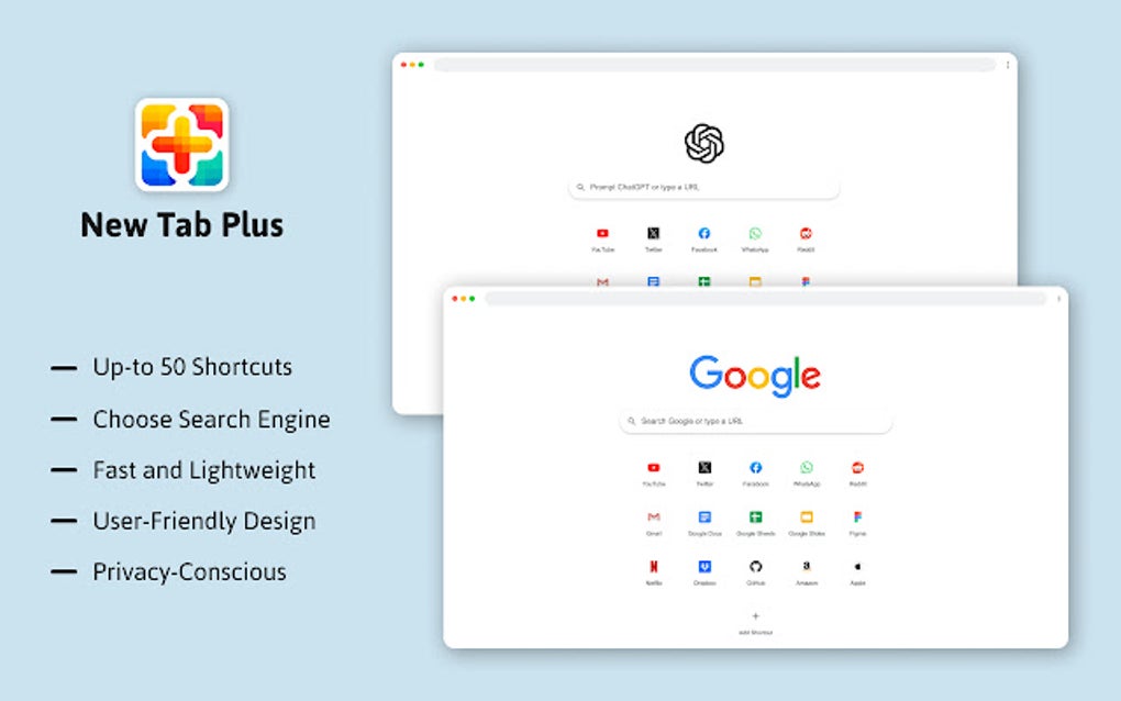 New Tab Plus para Google Chrome - Extensión Descargar