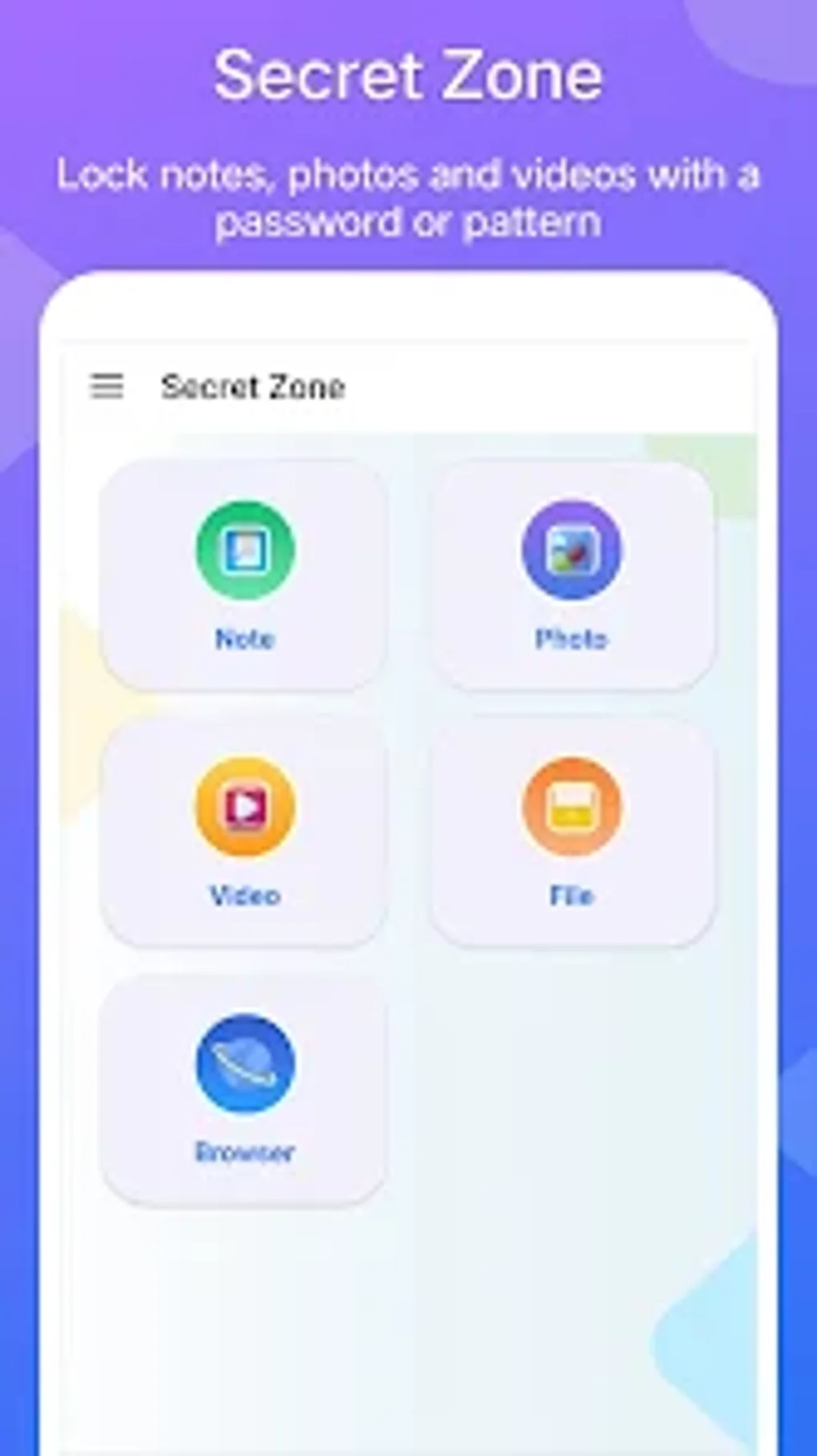 Secret Zone: Note Photo Lock per Android - Download