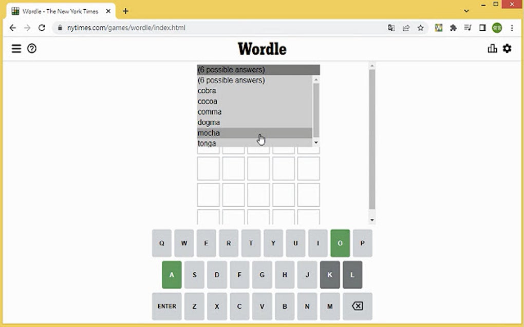 Wordle Helper per Google Chrome - Estensione Download