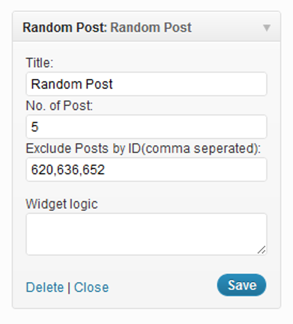 Random Post for Widget for WordPress - Download