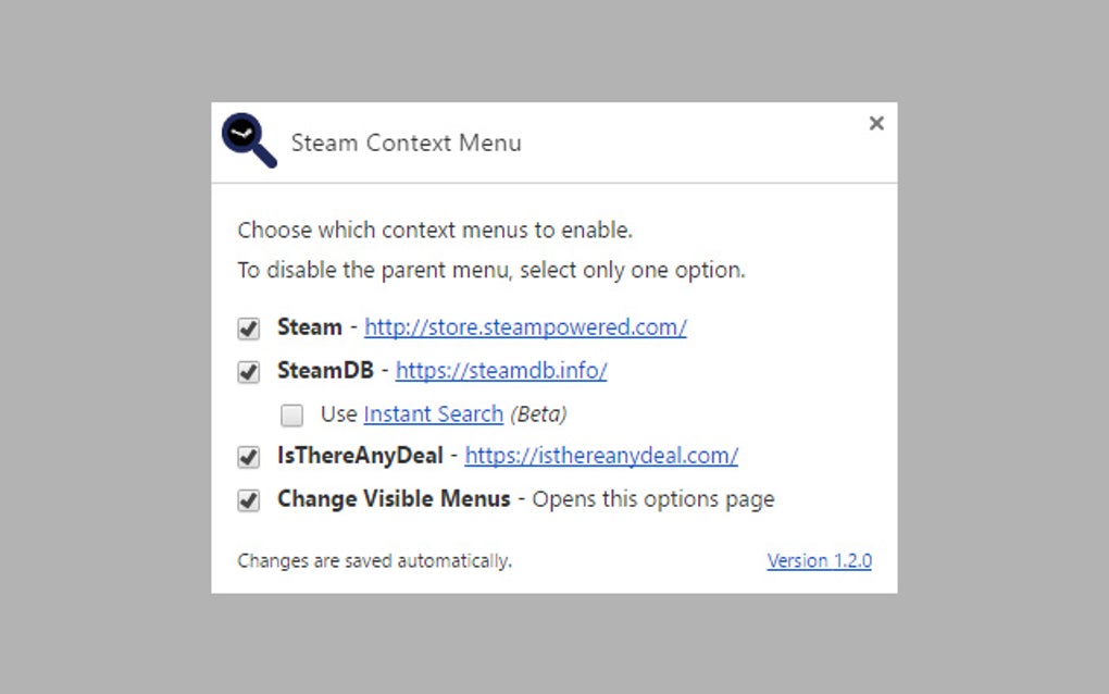 Steam Context Menu for Google Chrome - Extension Download
