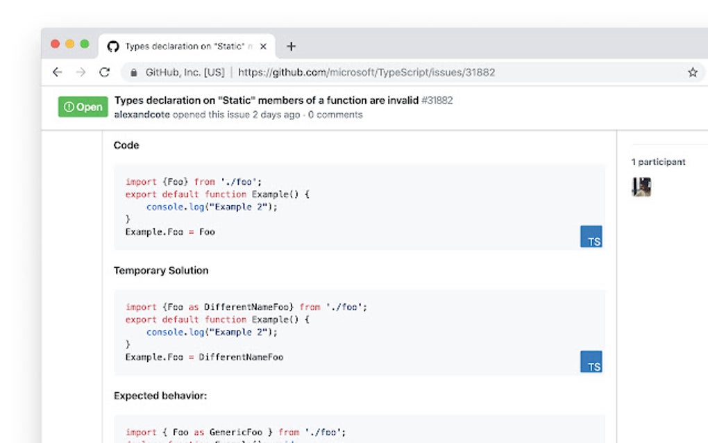 GitHub Code-blocks to TypeScript Playground pour Google Chrome - Extension Télécharger