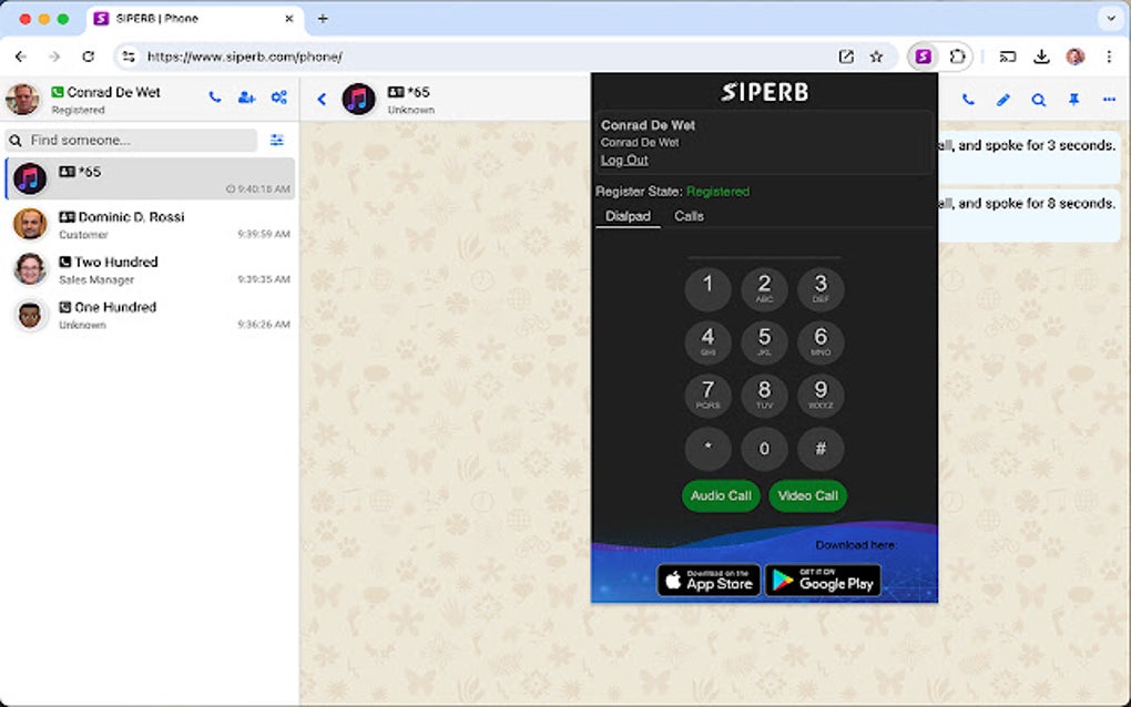 SIPERB Browser Phone สำหรับ Google Chrome - ส่วนขยาย ดาวน์โหลด