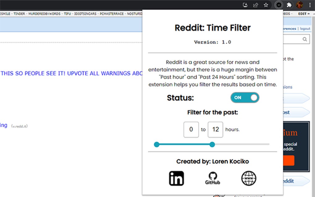 Reddit: Time Filter (old view) para Google Chrome - Extensión Descargar