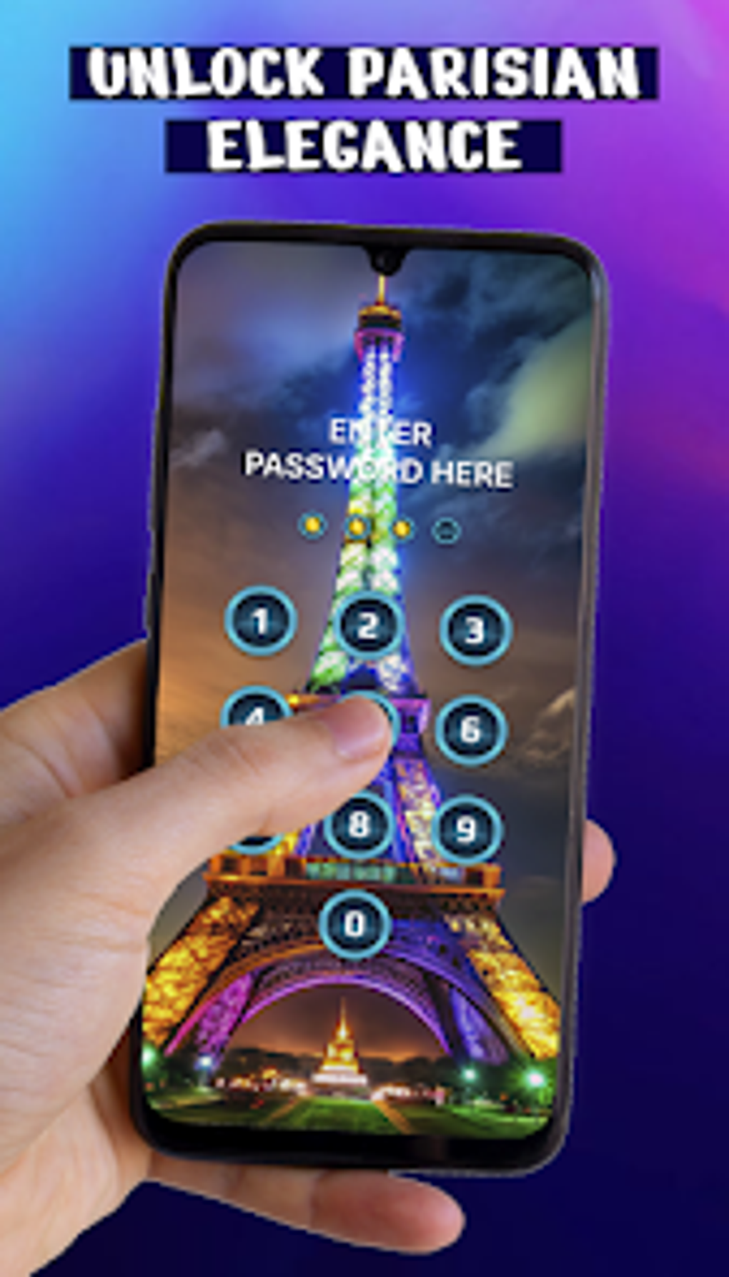 Pin Lock Screen- Eiffel Tower for Android - Download