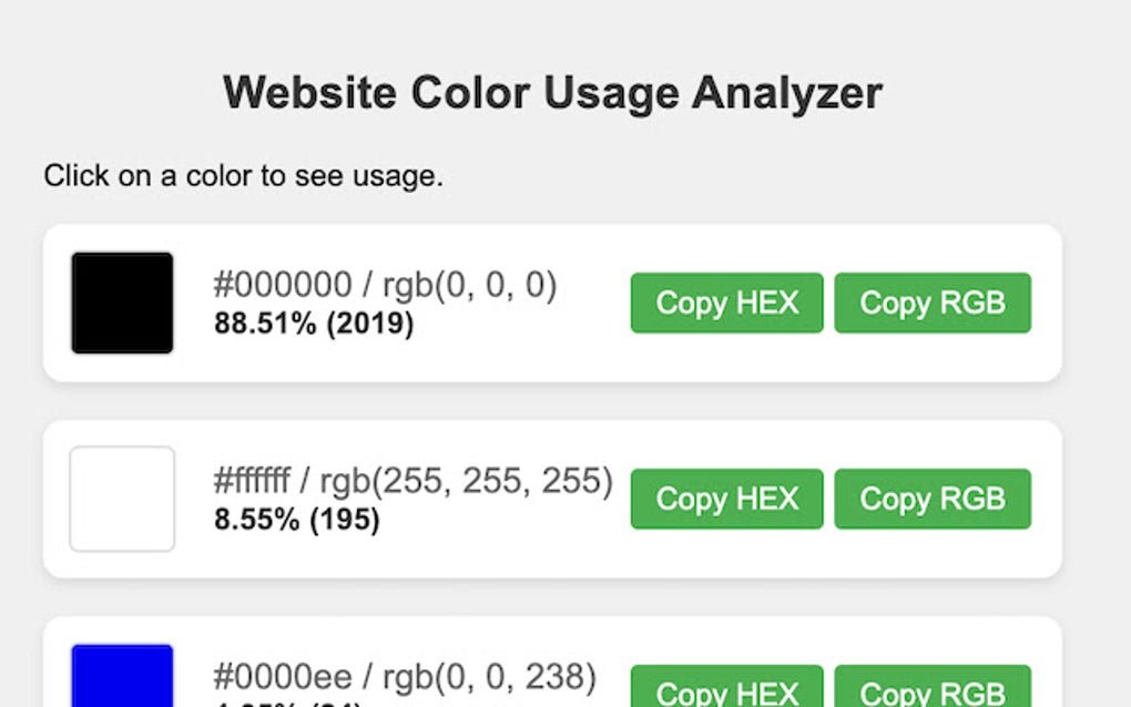 Website Color Usage Analyzer Google Chrome 용 - 확장 프로그램 다운로드