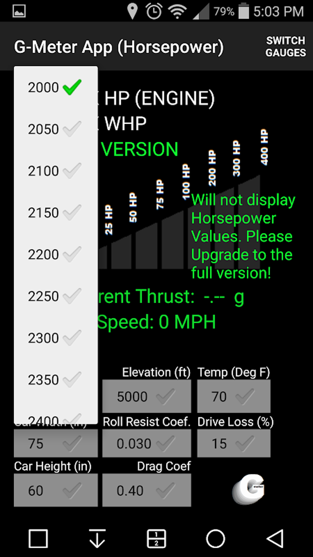G-meter Horsepower App DEMO APK para Android - Descargar