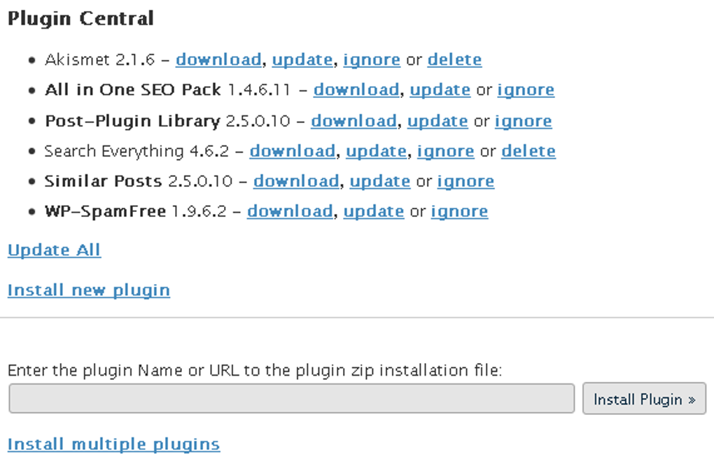 Plugin Central para WordPress - Descargar