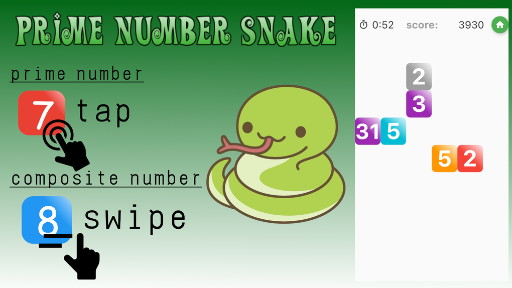 Prime number Snake Panic para iPhone - Descargar
