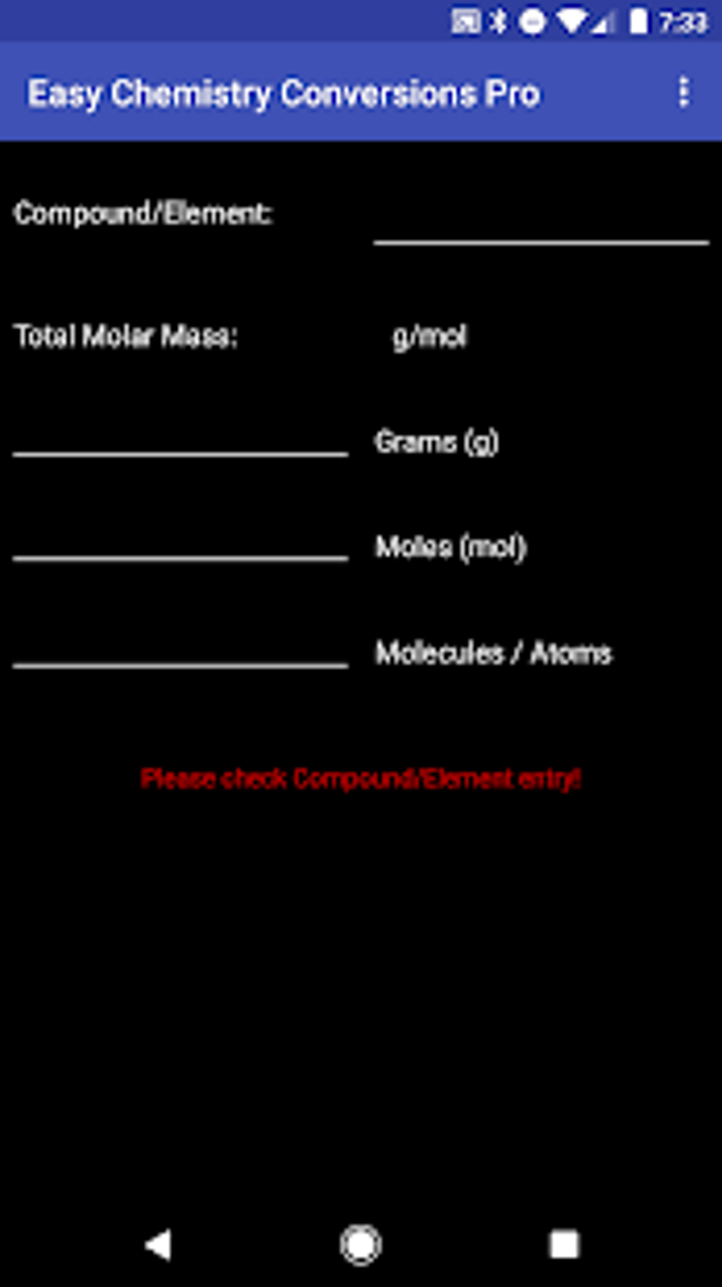 Easy Chemistry Conversions Pro para Android - Descargar