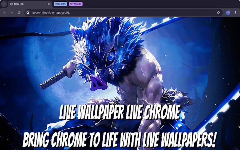 Inosuke Hashibira Live Wallpaper New Tab Google Chrome 용 - 확장 프로그램 다운로드