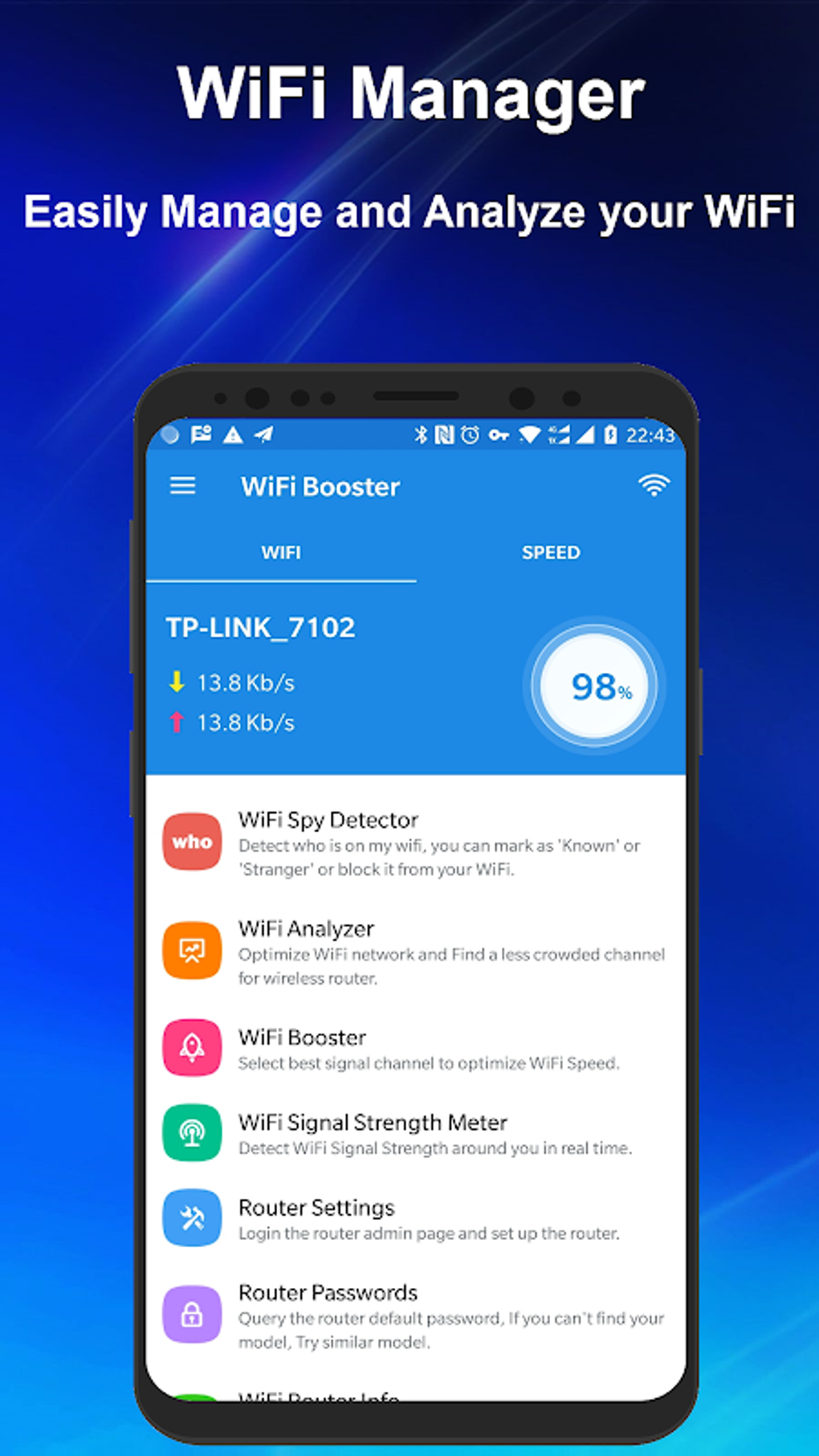 WiFi Manager - WiFi Network Analyzer & Speed Test APK pour Android ...