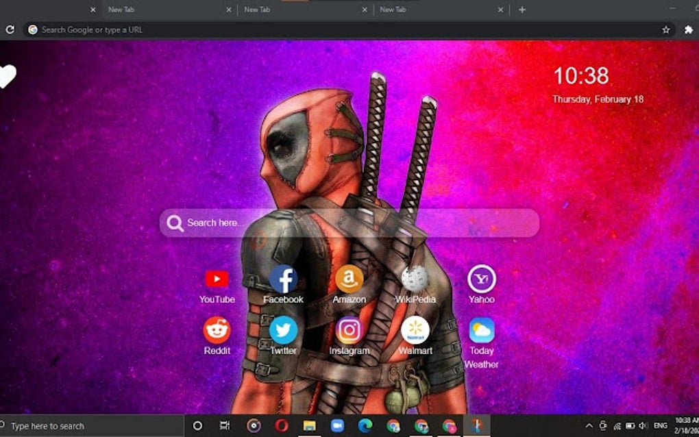 Deadpool Wallpaper HD New Tab para Google Chrome - Extensión Descargar